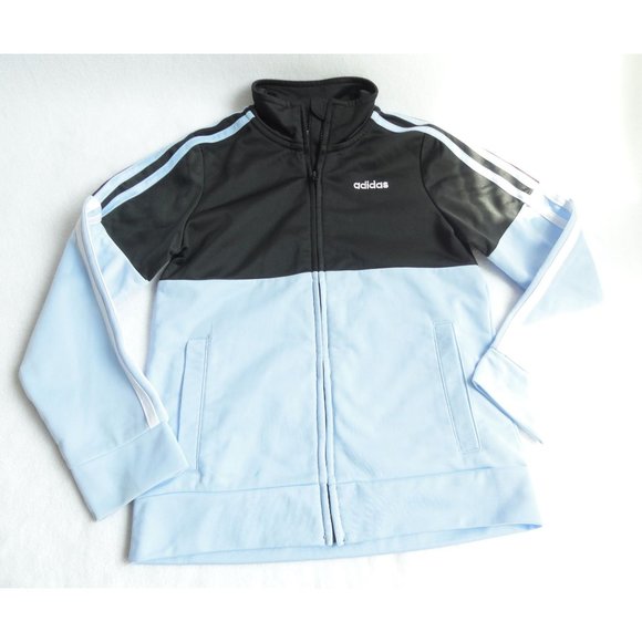 adidas | Jackets & Coats | Adidas Girls Black And Blue Track Jacket ...